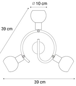 Chytré stropní bodové svítidlo černé s kouřovým sklem 3-světla vč. WiFi P45 - Vidro