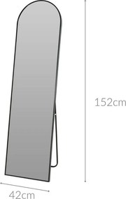 Volně stojící zrcadlo, 150 cm, černá