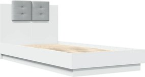 Rám postele s čelem bílý 75 x 190 cm kompozitní dřevo 3209975