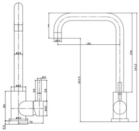 Velazo Dřezová baterie s otočným raménkem - , nerez
