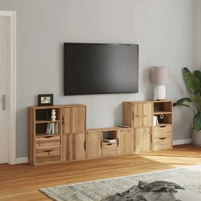 5 kusů TV skříněk s úložným prostorem "ODDA" Borovicový masiv 3365382