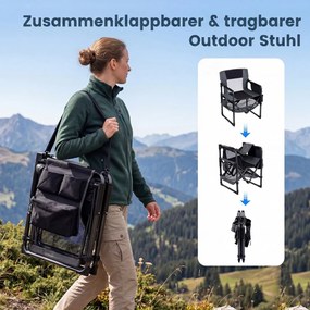 Costway Sada 2 ředitelských židlí, skládací kempingové židle