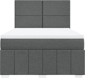 Box spring postel s matrací tmavě šedá 140x200 cm textil 3291685