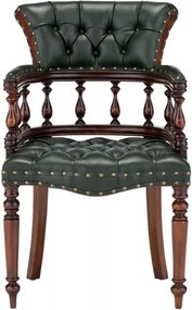 Křeslo z mahagonu Chesterfield pravá kůže III
