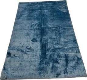 HU Modrý koberec Plush Deluxe Modra Rozměr: 60x100 cm