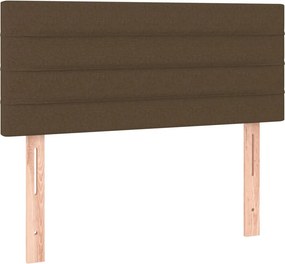Box spring postel s matrací a LED tmavě hnědá 90x200 cm textil 3133208