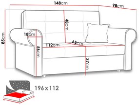 Dvoumístná rozkládací pohovka BELA - béžová