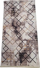 HU Hnědo-béžový koberec s kosočtvercovým vzorem Banco 1004-VIZION Rozměr: 60x110 cm