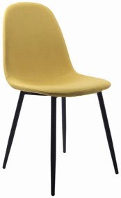 Set čtyř jídelních židlí DART žluté (černé nohy)