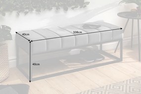 Designová lavice Halle 110 cm samet - stříbrošedá