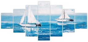 Obraz - Malba jachty na moři (210x100 cm)