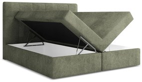 Zelená boxspring postel s úložným prostorem 140x200 cm Palta – Makamii