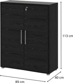 Kancelářská skříňka Office 89 cm černá