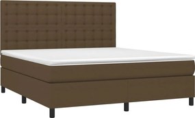 Box spring postel s matrací tmavě hnědá 160x200 cm textil 3142108