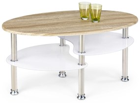 Konferenční stolek Halmar MEDEA, dub sonoma/sklo extra bílé