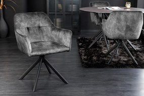 Otočná designová židle Loft šedá samet