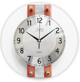 JVD Netikající tiché dřevěné kulaté nástěnné hodiny JVD NS21052/41