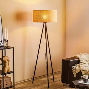 Stojací lampa Jute třínohý stojan v černé barvě