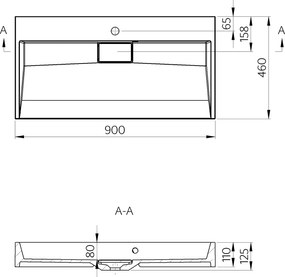Sapho Amur 55032 umyvadlo 90 x 46 cm litý mramor