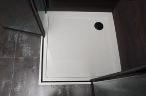 Sprchová zástěna 100x100, čtvercová, čirá, černá (85+20/85+20) - ALFA LINE DUE