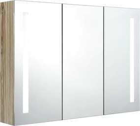 LED koupelnová skříňka se zrcadlem 89 x 14 x 62 cm dub 326529