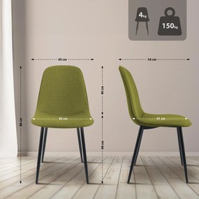 Sada 2 jídelních židlí Maryam látka – zelená