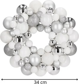 Vánoční věnec stříbrný 34 cm CA1390