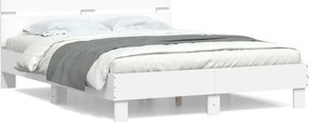 vidaXL Rám postele s čelem 150 x 200 cm kompozitní dřevo [3207416] Barva: Bílá