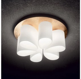 Ideal Lux - Stropní svítidlo DAISY 6xE27/52W/230V pr. 60 cm zlatá/bílá