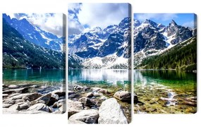 Vícedílný obraz Jezero Morskie Oko 3D Nedostatek Nedostatek Plátno Canvas 150x100