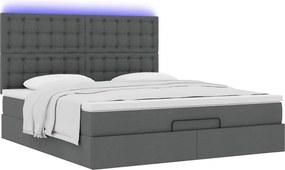 Osmanský rám postele s matrací tmavě šedá 180x200cm textil 3314191