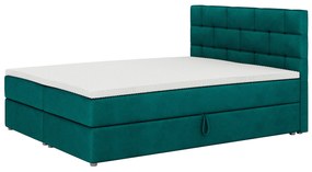 Kontinentální postel 140x200 cm Waller (tmavě zelená) (s roštem a matrací). 1007720
