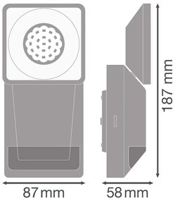 Ledvance -LED Venkovní nástěnné svítidlo se senzorem SPOT LED/8W/230V IP55 černá