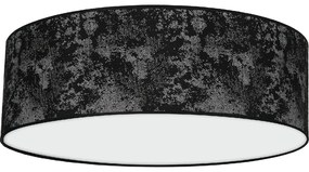 Stropní svítidlo Satino Round, 1x černé/stříbrné textilní stínítko, (bílé plexisklo), (fi 60 cm)
