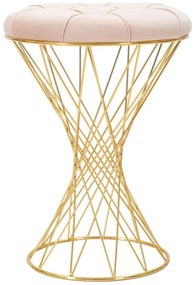 Stolička Toloba, 41x50 cm, růžová/zlatá