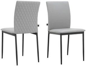 Danish style Jídelní židle Pavia (SET 2 ks), syntetická kůže, šedá