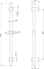 Sapho 560 mm SC017 držák sprchy posuvný zlato