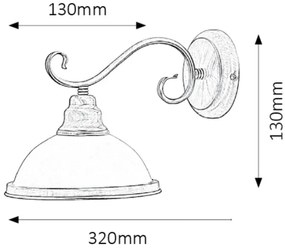 Rabalux 2751 - Nástěnné svítidlo ELISETT 1xE27/60W/230V