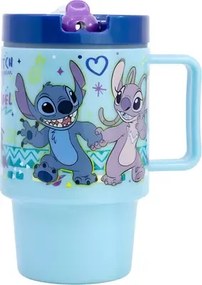 STOR Hrneček plastový s pítkem 530 ml Stitch / Dětský hrnek / Šroubova