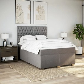 Box spring postel s matrací taupe 140x200 cm textil 3292822
