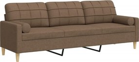 3místná pohovka s polštáři hnědá 210 cm textil 3278204