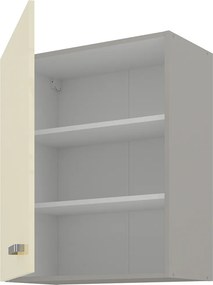 KARMEN | horní skříňka 60 G-72 1F policová | 60 cm | světle šedá/krémová lesk