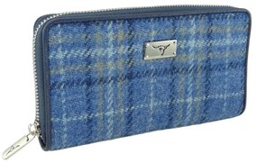 Peněženka Staffa Harris Tweed Light Blue Check - Glen Appin