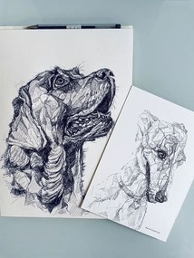 Pet Amour Originální portrét zvířete podle fotografie - Formát A4 Barva: bílé pero