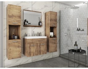 Koupelnový nábytek Floryna XL, Barva: bílá + šedý lesk, Sifon k umyvadlu: ano, Baterie: Platino BCZ 020M