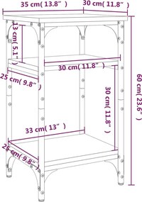 vidaXL Odkládací stolek 35 x 30 x 60 cm kompozitní dřevo [825803] Barva: Černá