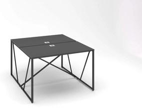 Psací stůl Dvoumístný Lenza PROX 118/67 Dekor stolové desky: černý grafit, Barva podnože: černá