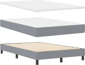 Postel s boxspringem s čelo Světle šedá 120 x 190 cm textil 3338671