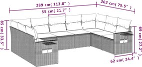 9dílná zahradní sedací souprava s poduškami černá polyratan 3220594