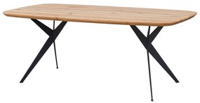 Dubový stůl na kovových nohách Sistina 140x90